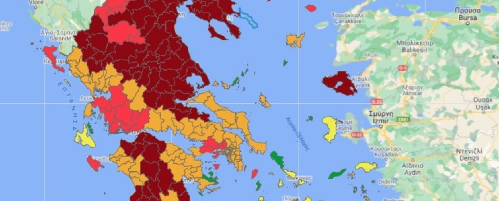 Κορωνοϊός: Στο «βαθύ κόκκινο» άλλες πέντε περιοχές | topontiki.gr
