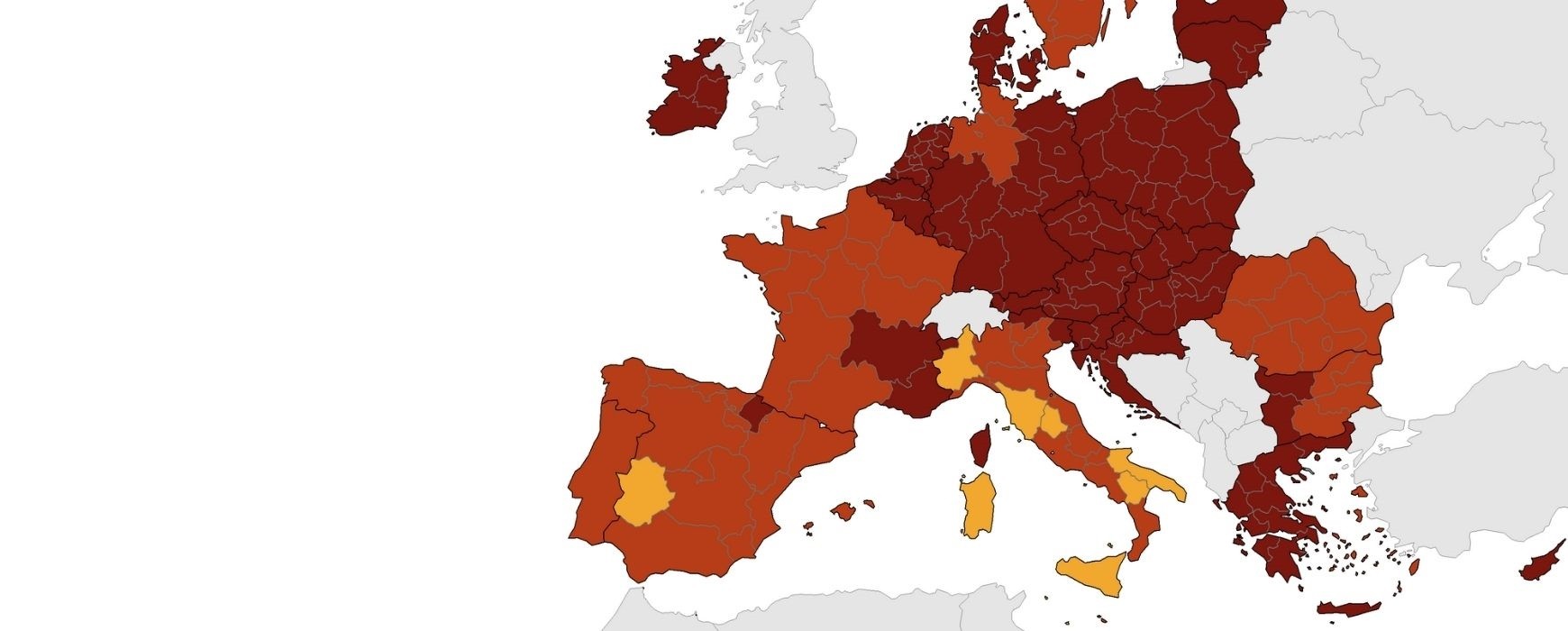 Κορωνοϊός: Σε «βαθύ κόκκινο» η Ελλάδα, βυθίζεται στην πανδημία η Ευρώπη ...