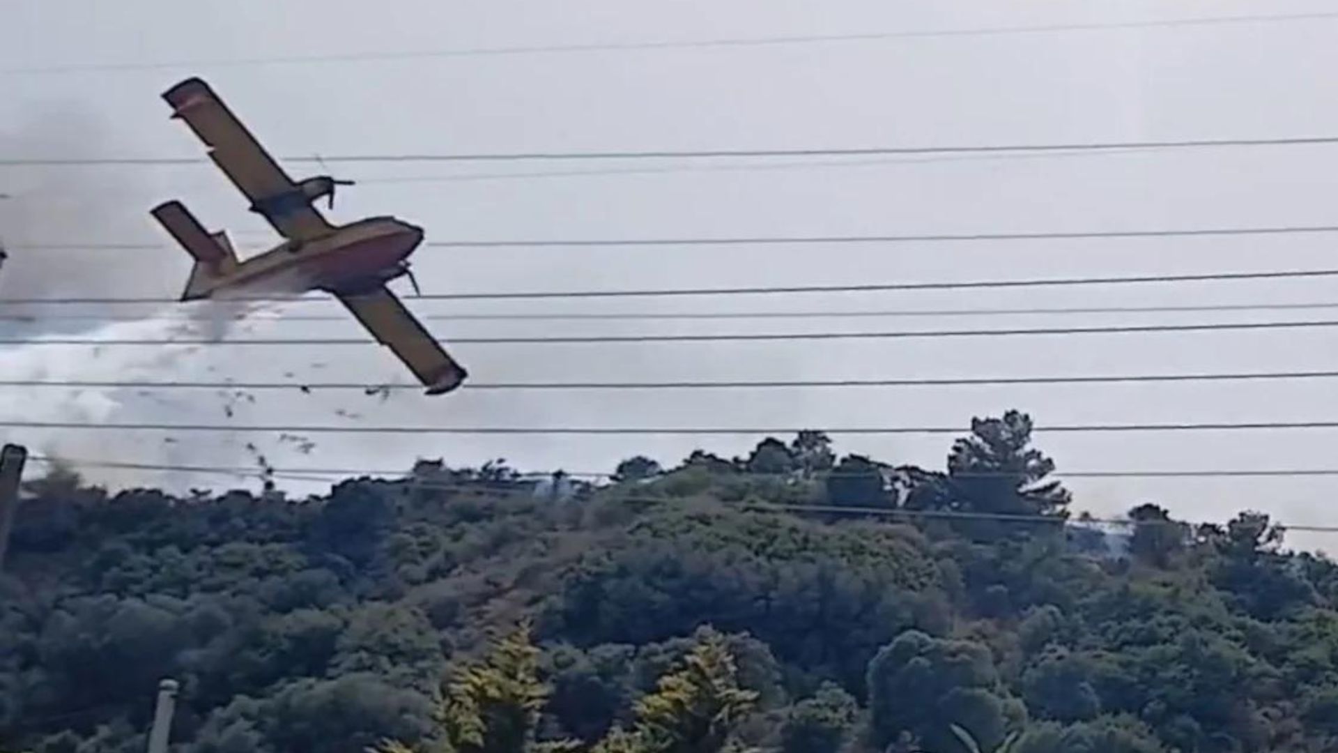 Φωτιά στη Ναυπακτία: Παραλίγο ατύχημα με Canadair, ακούμπησε σε δέντρο ...