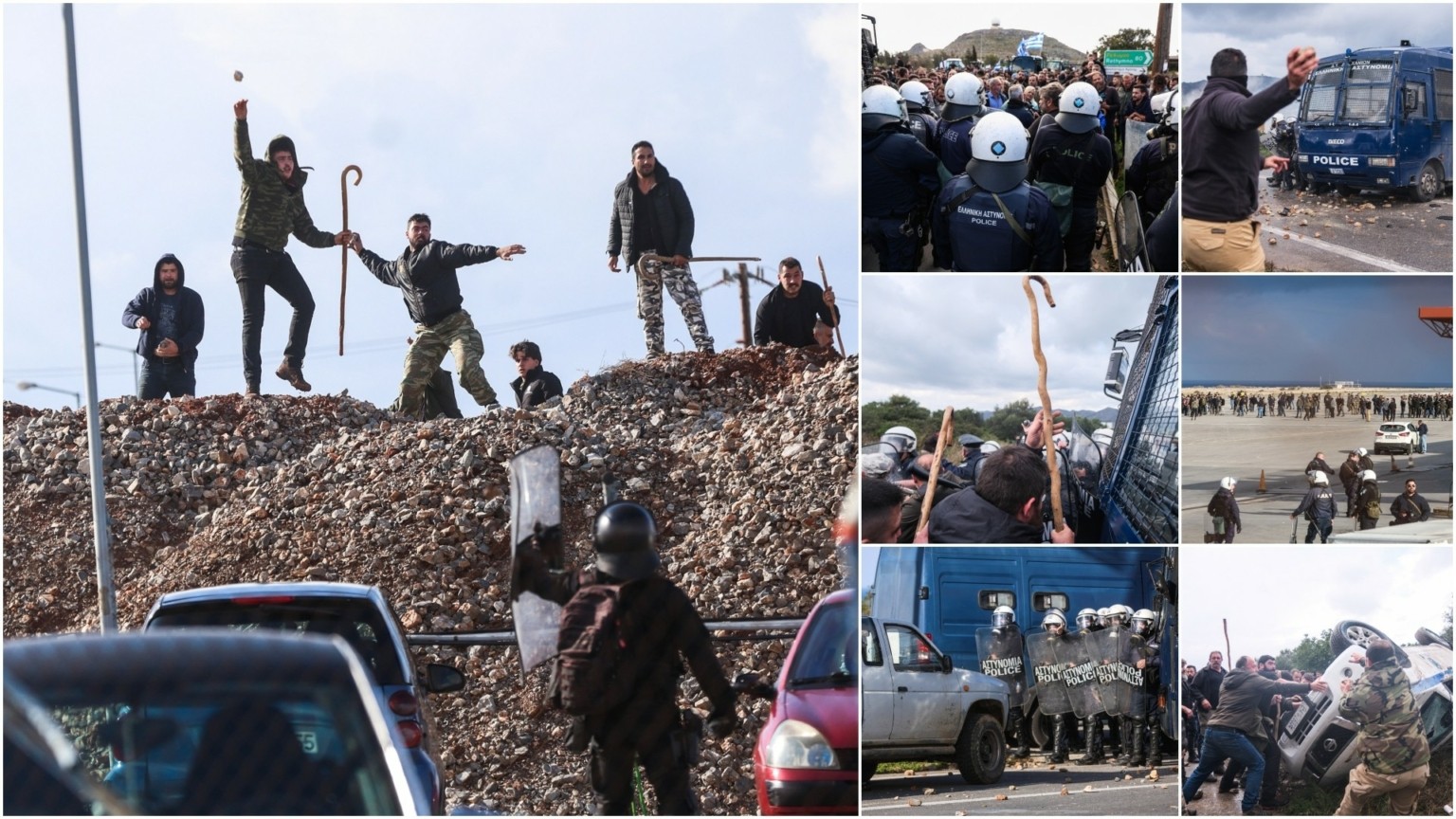 Οι αγρότες καταλαμβάνουν αεροδρόμια και παίρνουν στο κυνήγι τα ΜΑΤ ...